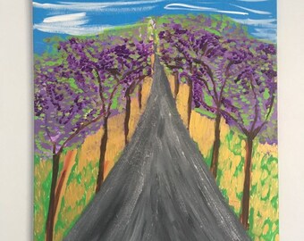 Jacaranda painting | Etsy