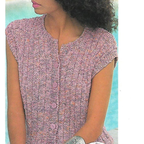 Knitting Pattern Pdf Women's Ladies Cotton Knit Top | Etsy