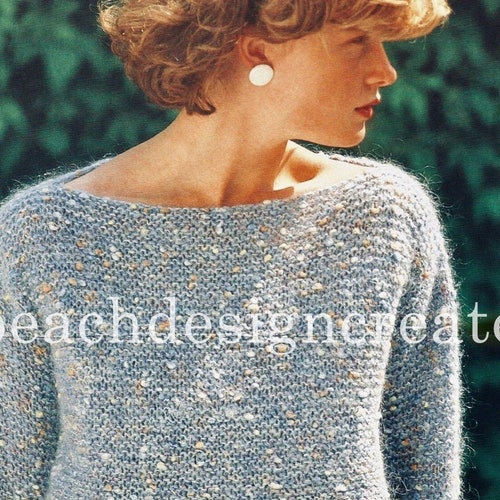 PDF Knitting Pattern Ladies Fashion Sweater Chunky Sizes | Etsy UK