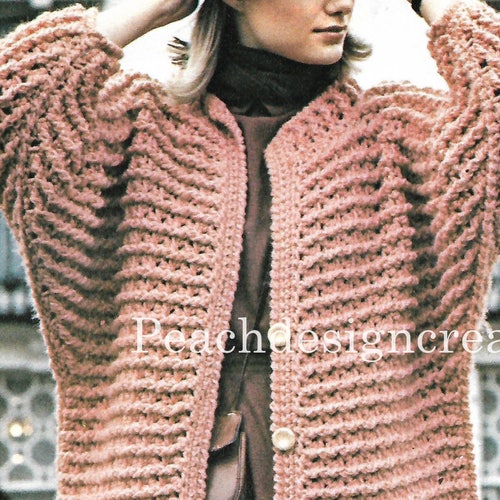 Womens Chunky Jacket Knitting Pattern Pdf Ladies Patchwork - Etsy UK