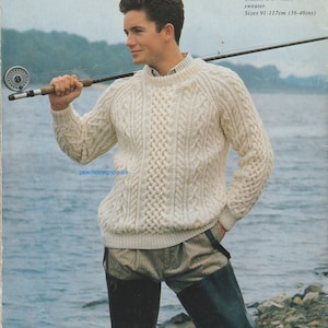 Men's V-neck Cable Slipover Vest Knitting Pattern 4 Ply or Men's V-neck Cable Slipover Vest Knitting Pattern 4 Ply or