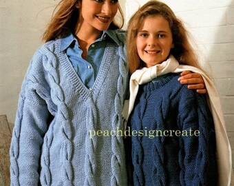 Knitting Pattern Pdf Digital Download Ladies Chunky Fashion | Etsy UK