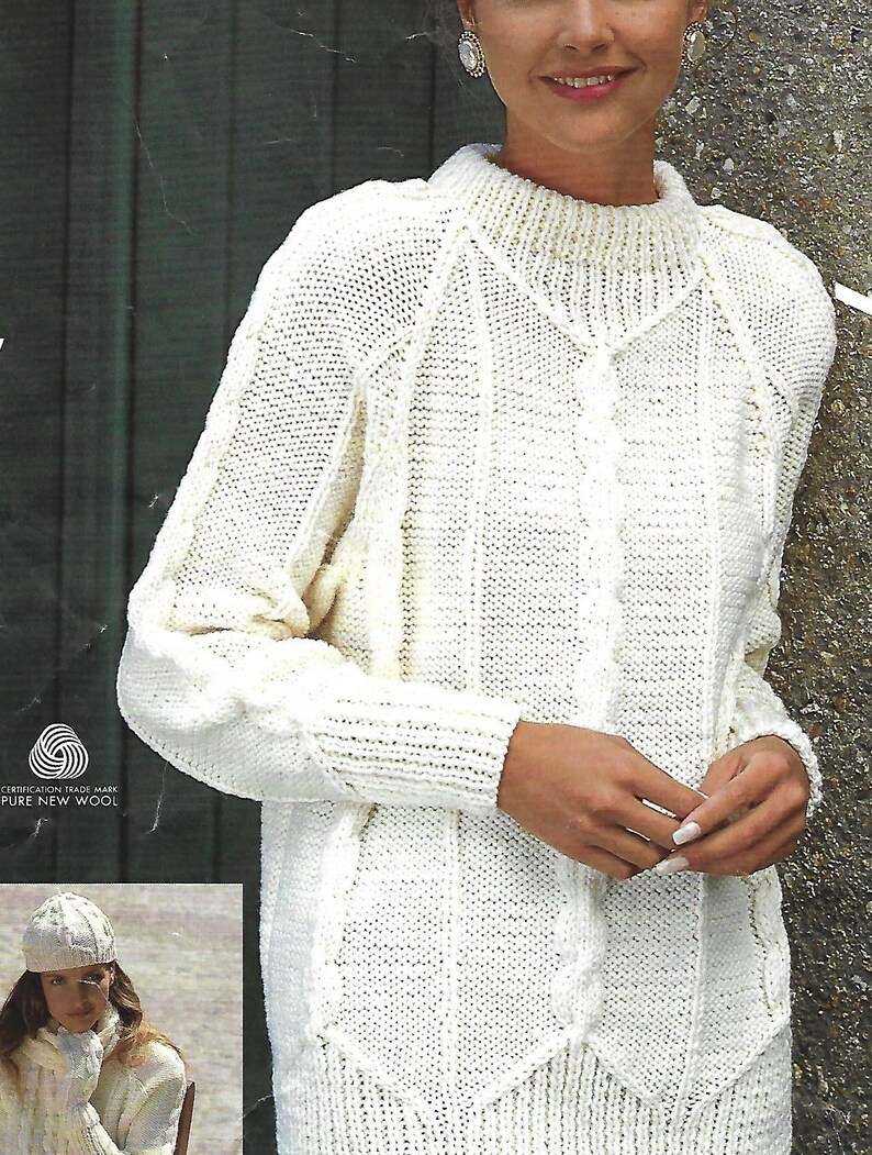 Knitting pattern pdf women's ladies cable design | Etsy