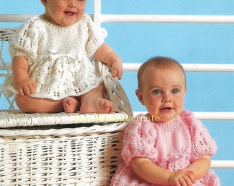 Baby KNITTING Pattern - Angel Top/dress - 3 Ply 16 to 20 in - Birth to ...