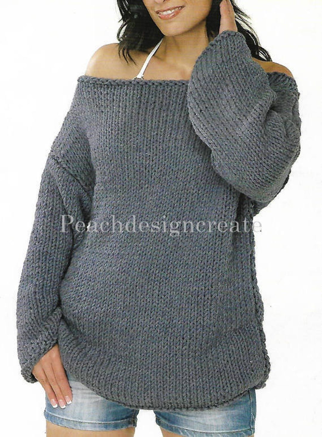 Knitting Pattern, Pdf, Ladies, Women's, Sweater, Jumper, Chunky Knit ...