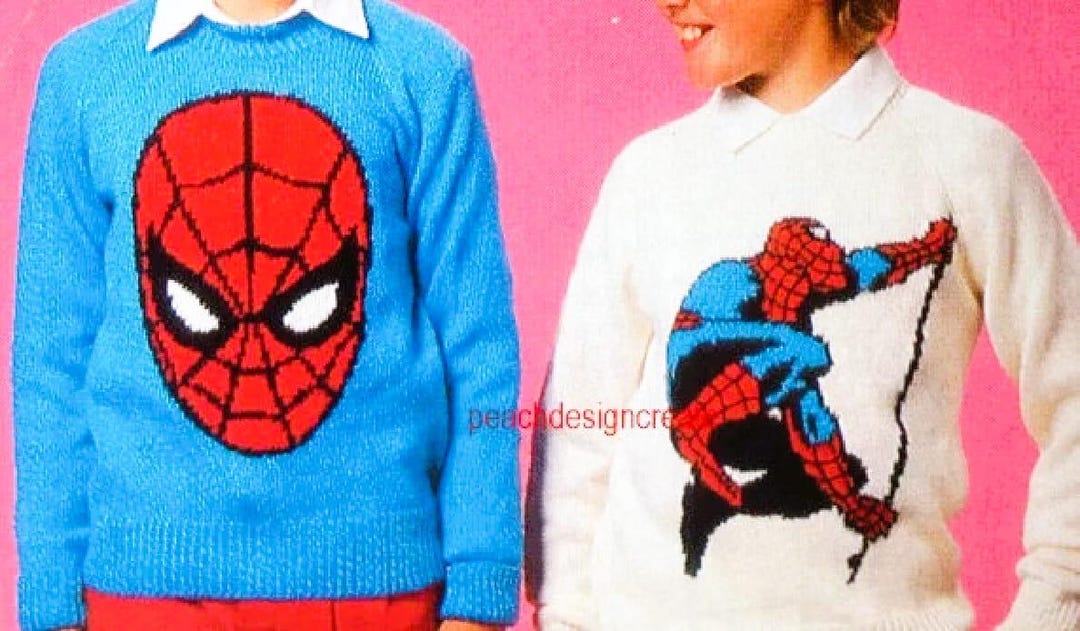 Spiderman Sweater Knitting Pattern: Children's Jumper (sizes 24-32 In ...