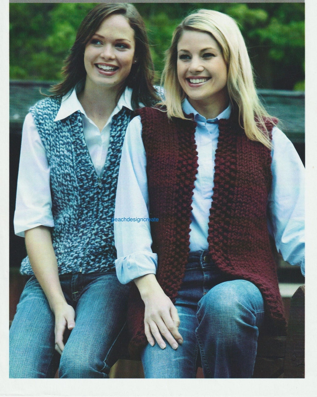 PDF Knitting Pattern, Womens Ladies Quick Easy Knit Gilet, Waistcoat ...