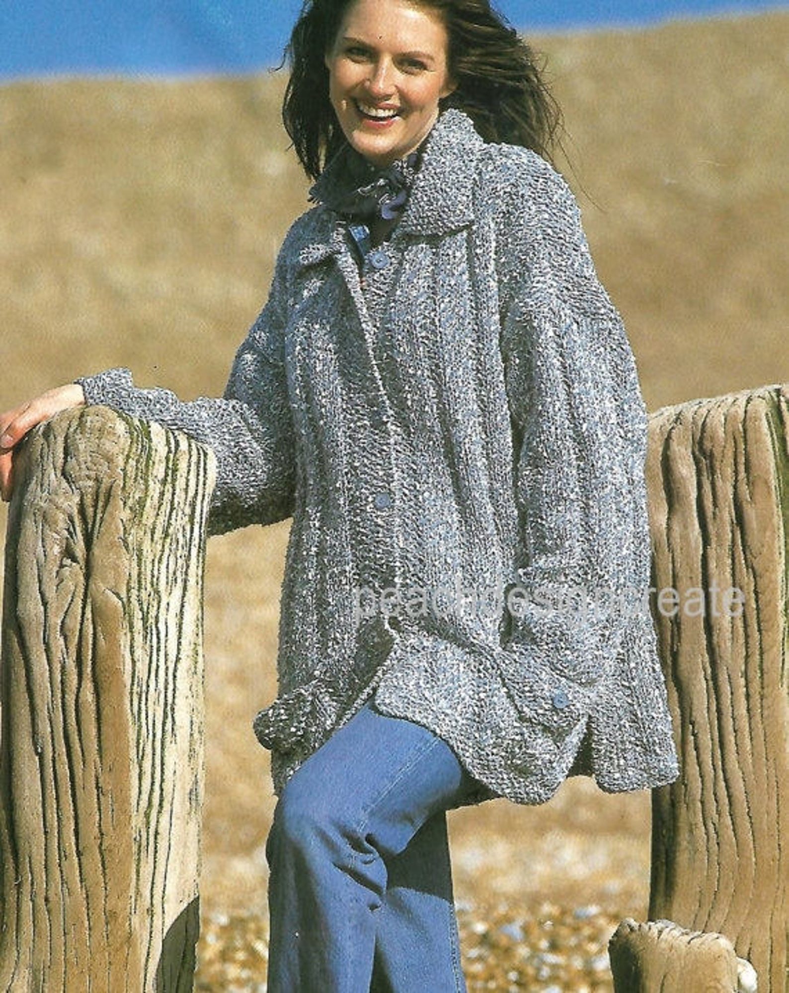 PDF Knitting Pattern, Women's Ladies Stylish Oversized Jacket, Cardigan ...