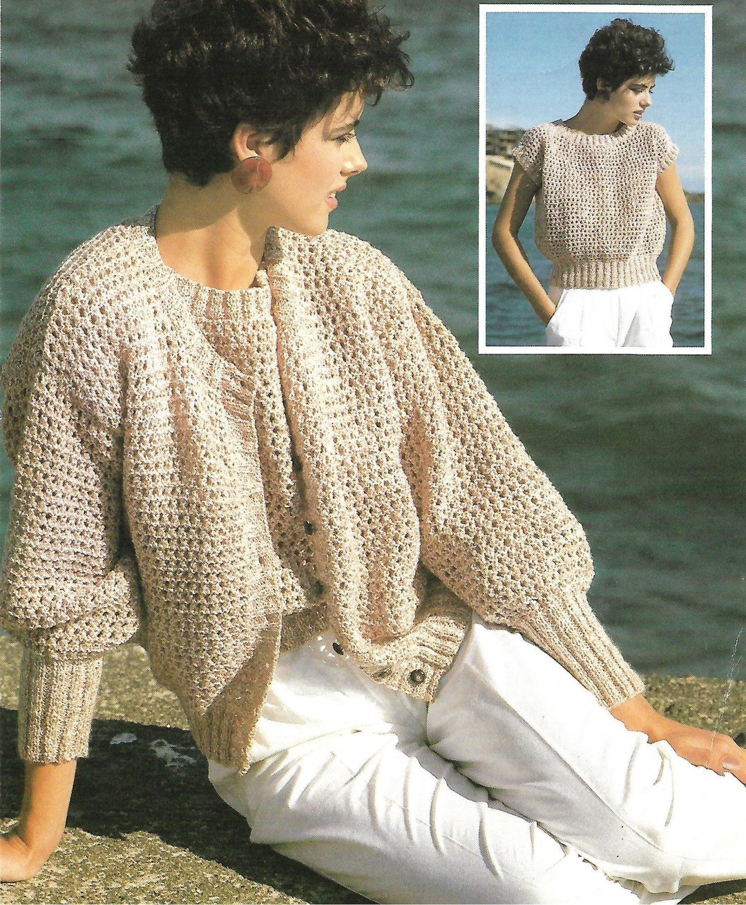 PDF Knitting Pattern, Women's Ladies Jacket, Cardigan, Lace, Top ...