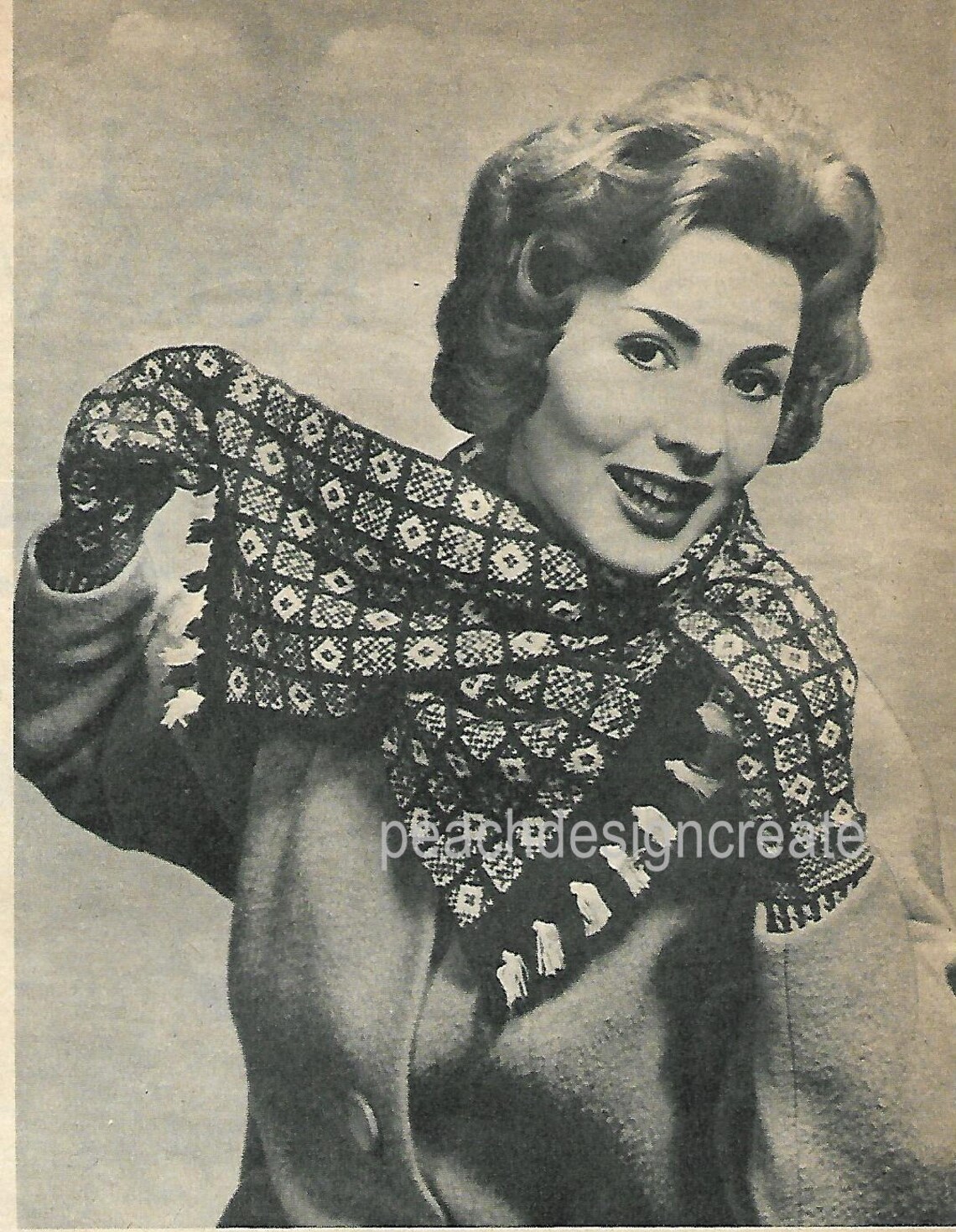 Pdf, Knitting Pattern, Women's, Ladies Sanquhar Set, Gloves and Scarf ...