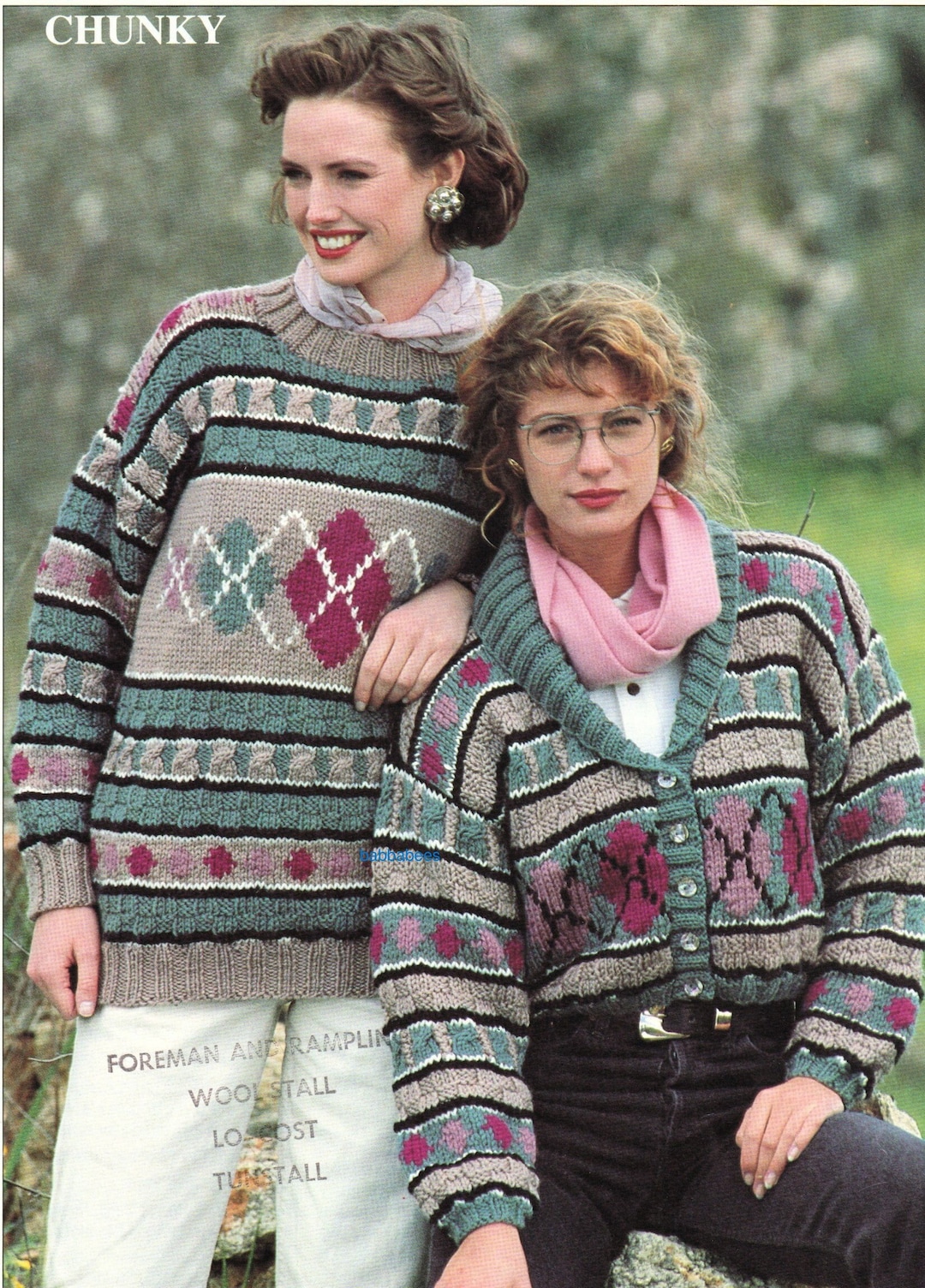 PDF Knitting Pattern Girls Ladies Chunky Knitting Fair Isle Sweater ...
