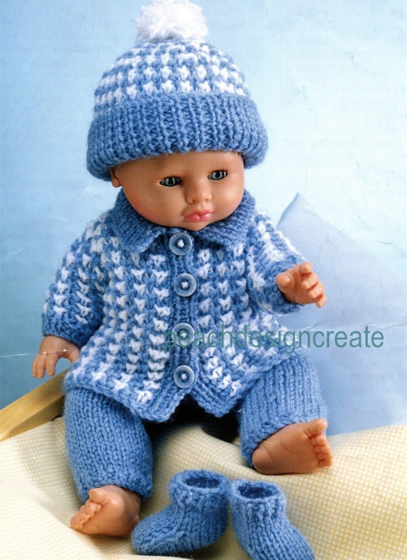 Doll Clothes Knitting Pattern: Coat, Hat, Trousers & Boots (PDF ...