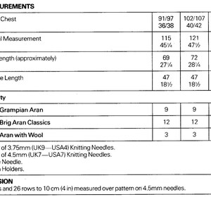 Aran Cable Knitting Pattern: Men's & Ladies Sweater Sizes 36-46 Inch ...