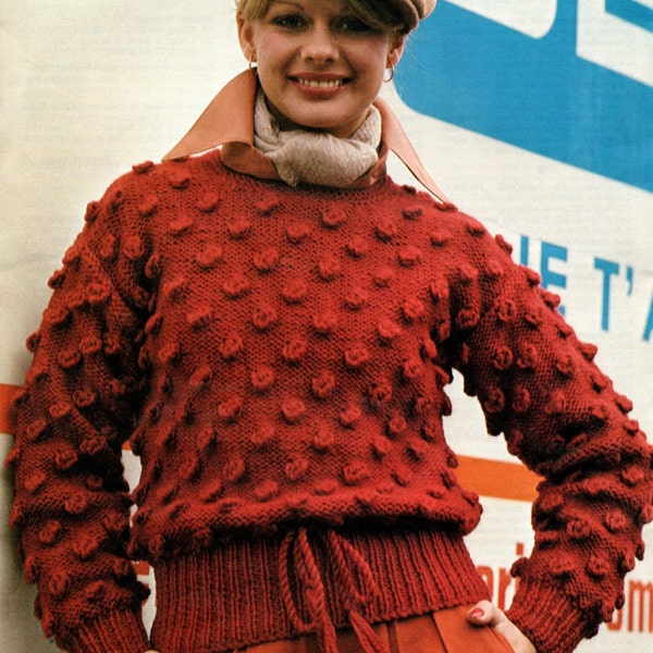 Bobble Knit Sweater - Etsy