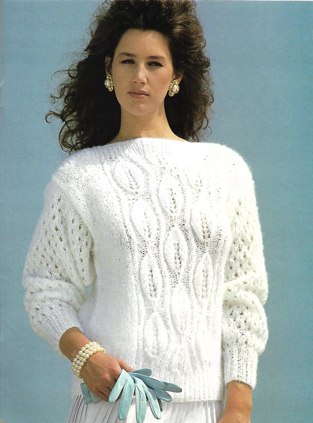Knitting Pattern Pdf Ladies Leaf Design Sweater Sizes 30-40 In, Digital ...