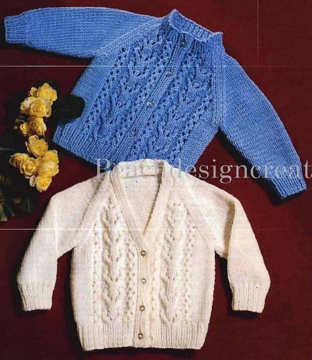 Pdf, Knitting Pattern, Baby, Cardigan, Sizes 17-20 In, Digital Download ...