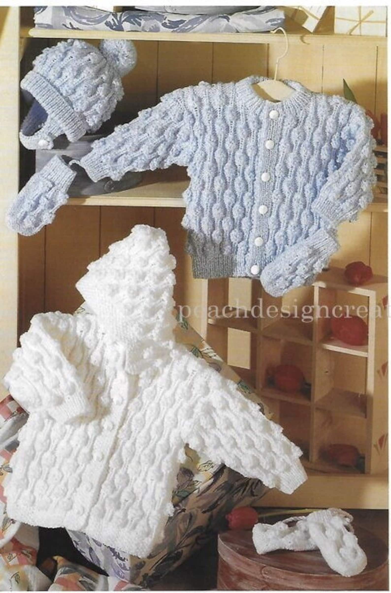 Knitting Pattern Baby Childrens Boys Girls Bobble Jacket - Etsy UK