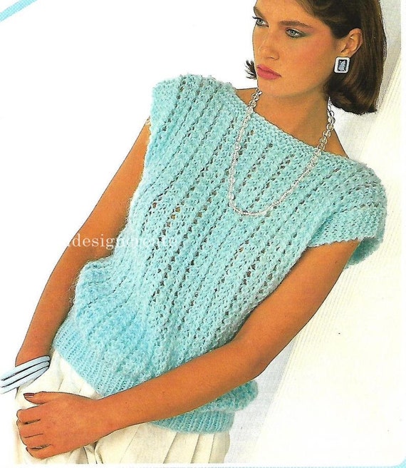 Lady's Lacy Top Vintage Knitting Pattern Women's | Etsy