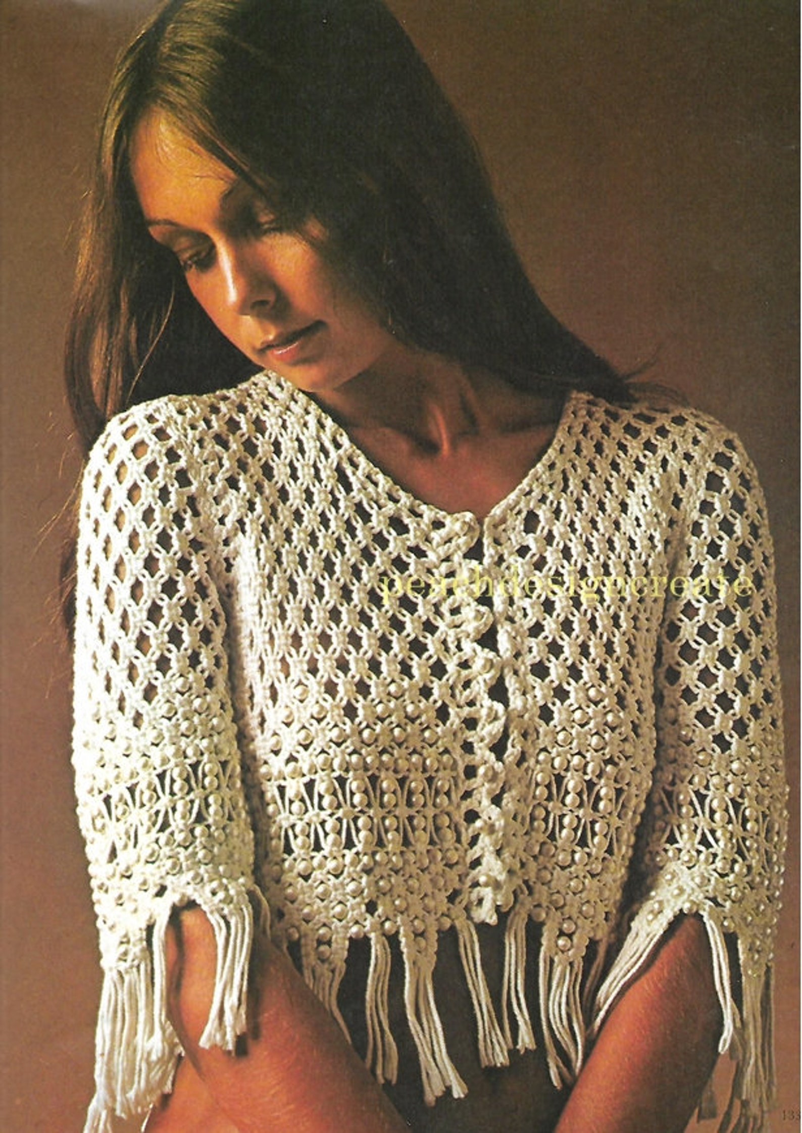 Macrame Pattern, Women's, Ladies, Beaded Jacket, Size Adaptable, Pdf ...