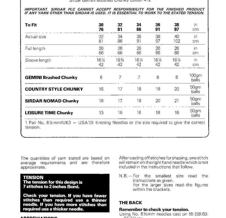 Knitting Pattern, Ladies, Easy Knit, Jacket, Cardigan, Sizes 30-38 In ...