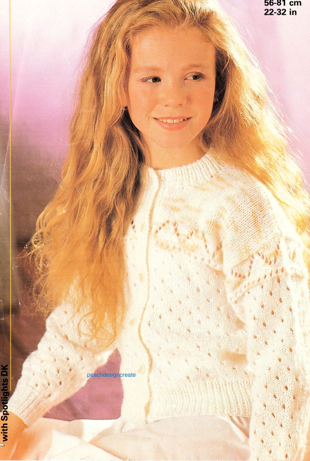 PDF Knitting Pattern Girls Lacy Design Cardigan Sizes 22-32 In, Double ...