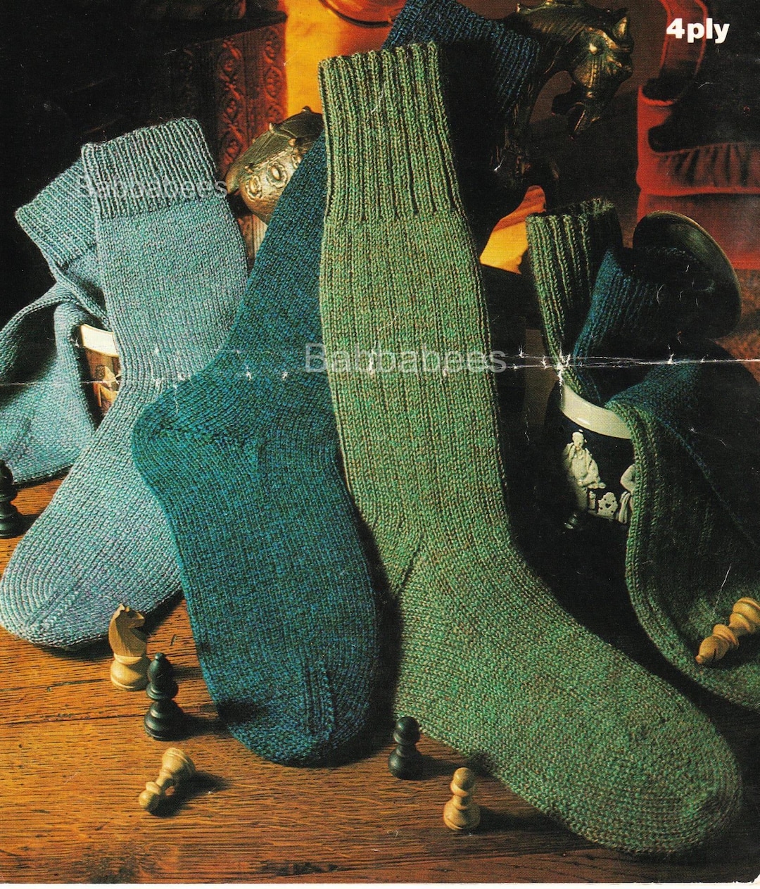 PDF Knitting Pattern Mens Socks 4 Ply Digital Download 3 Mm Knitting ...