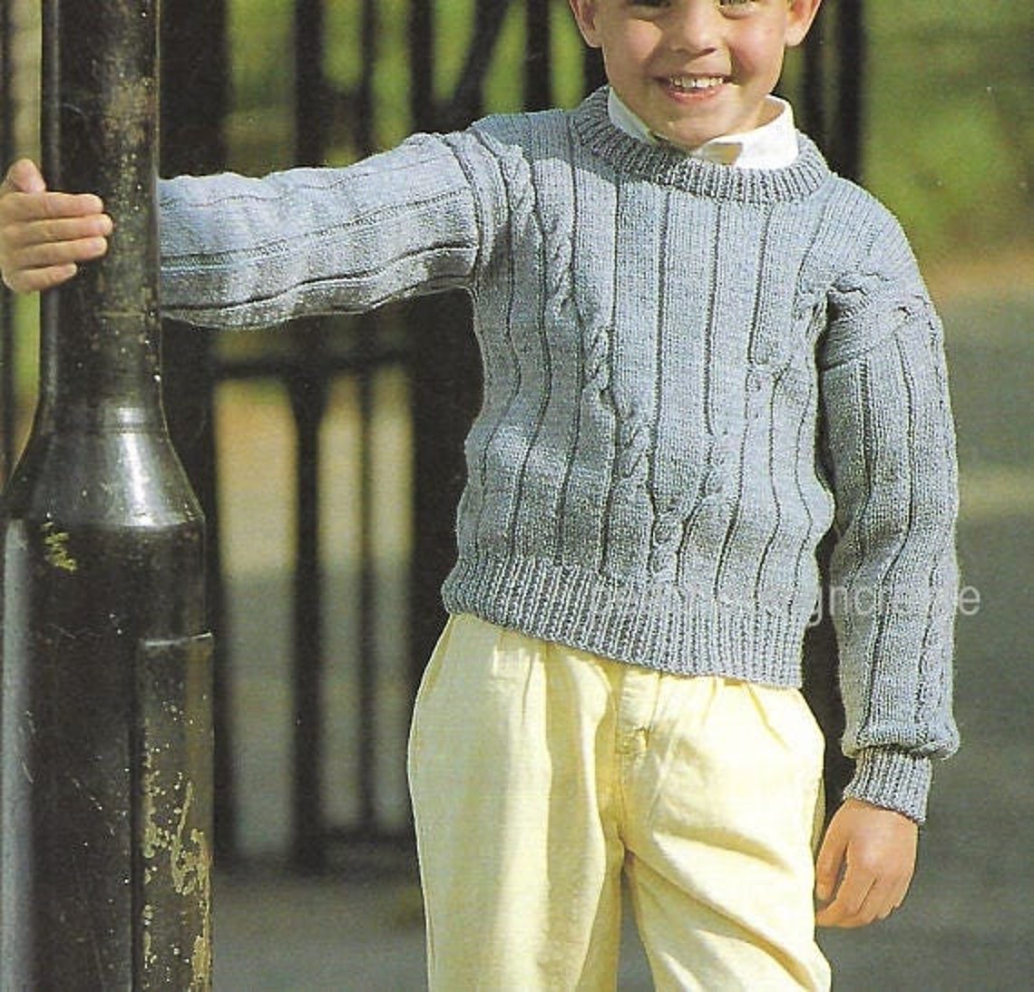 Knitting Pattern Boys Cable Knit Sweater Jumper Ages 2 to - Etsy
