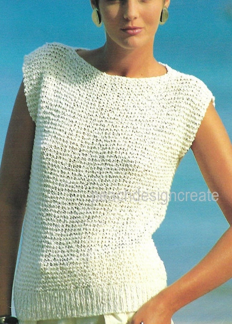 PDF Knitting Pattern Women's Ladies Cotton Knit Top - Etsy Canada