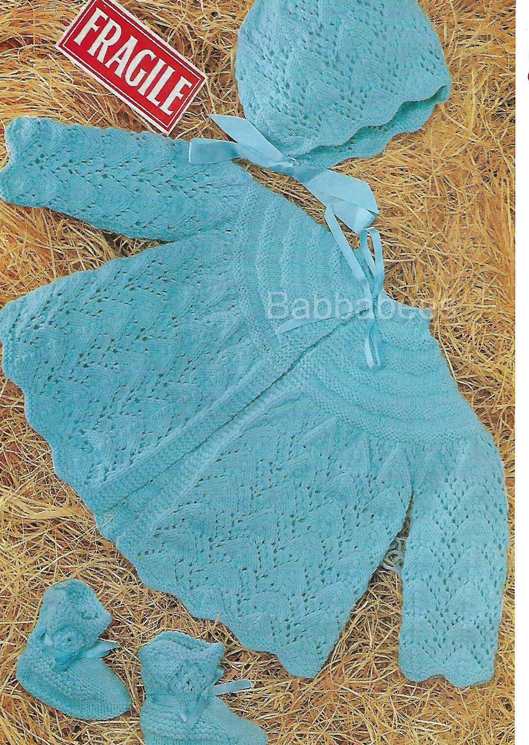 Baby Pram Set Knitting Pattern: Coat, Bonnet, Booties (PDF Download) - Etsy