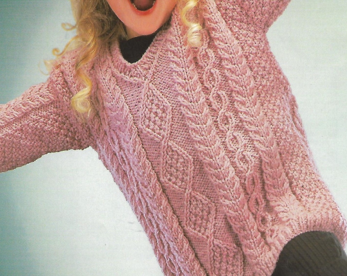 Sirdar 8101, Aran Knitting Pattern, Mens and Ladies Cardigan, Instant ...