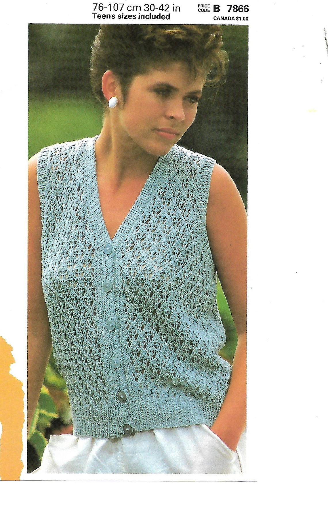 Knitting Pattern, Pdf, Women's Ladies Lace Cotton Knit Top, Sizes 32-42 ...
