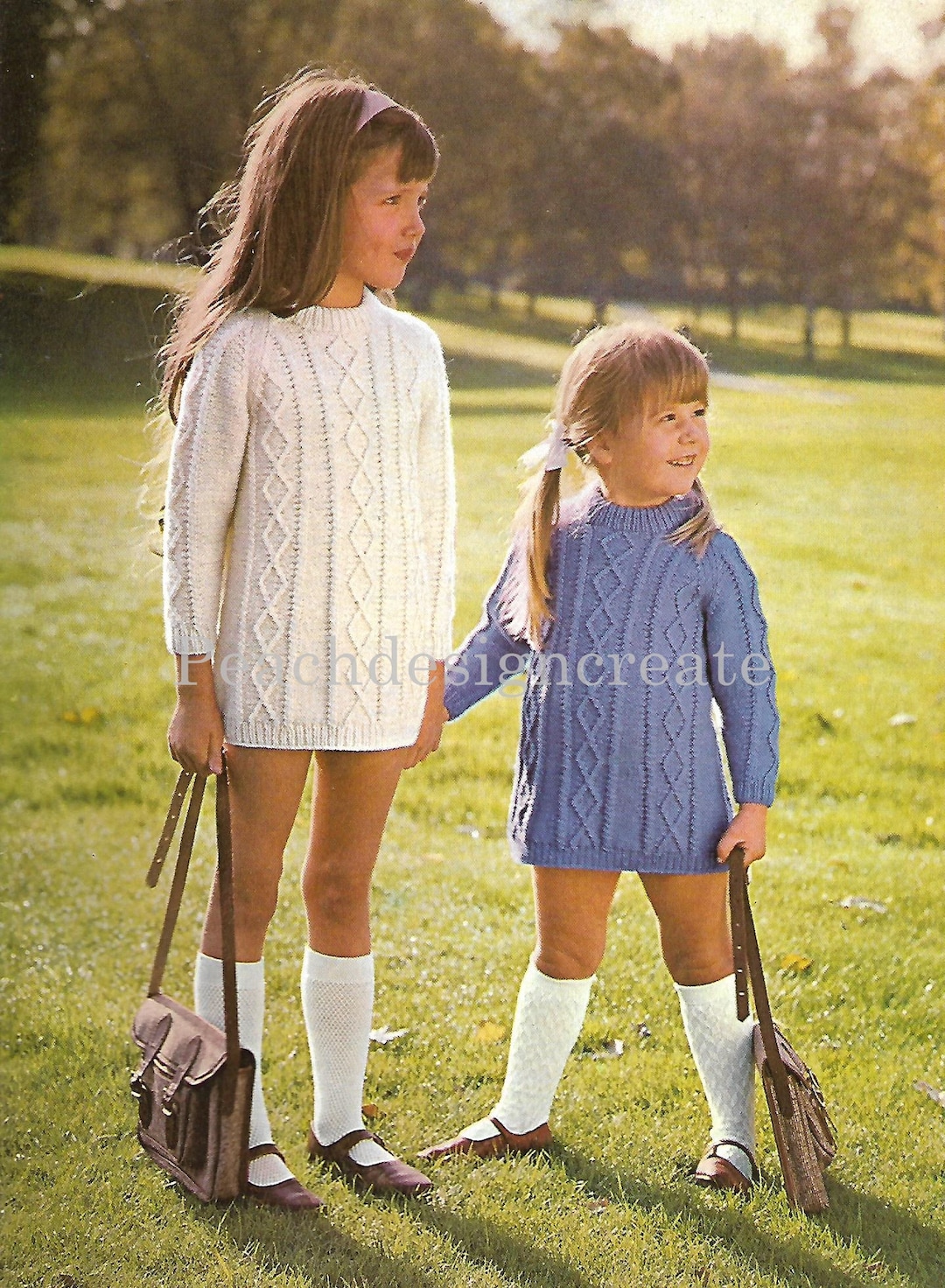 Knitting Pattern, Girls Aran Jumper Dress, Sizes 22-29in, Pdf, Digital ...