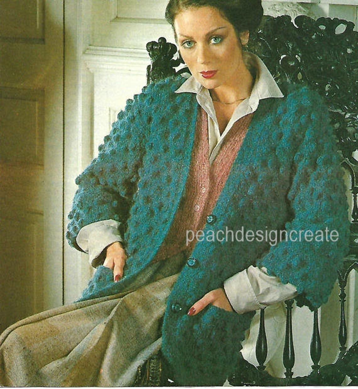 Knitting Pattern Women's Ladies Bobble Knit Jacket - Etsy UK