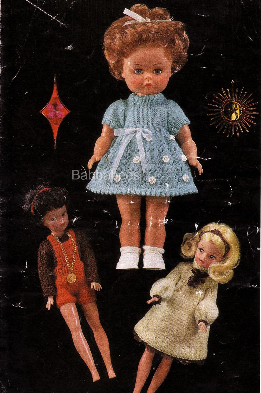 PDF Knitting Pattern, Sindy Barbie Large Doll Clothes Dress, Sweater ...