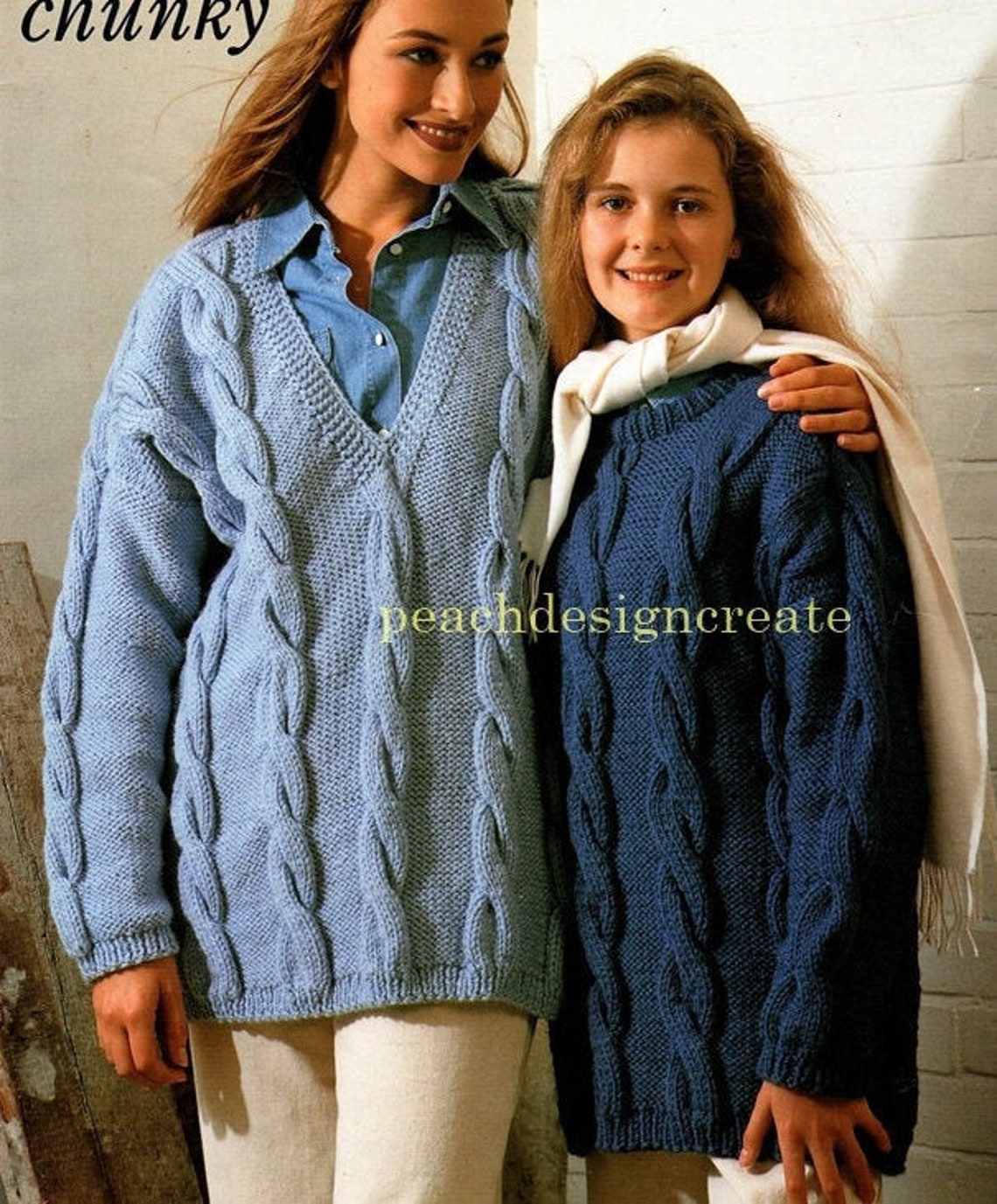 PDF Knitting Pattern Women's Ladies Girls Sweater Cable - Etsy