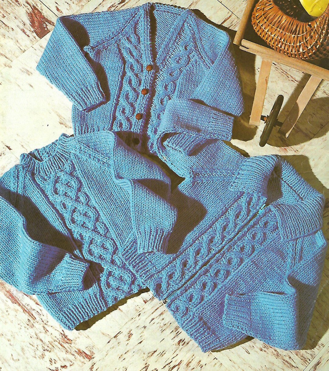 Cable Sweater & Cardigan Knitting Pattern: Children's Aran Jacket ...