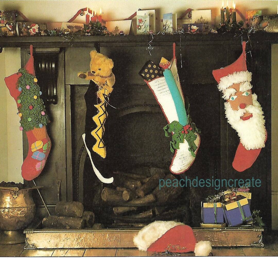 Crochet Pattern Christmas Stockings, Vintage, Pdf, Digital Download ...