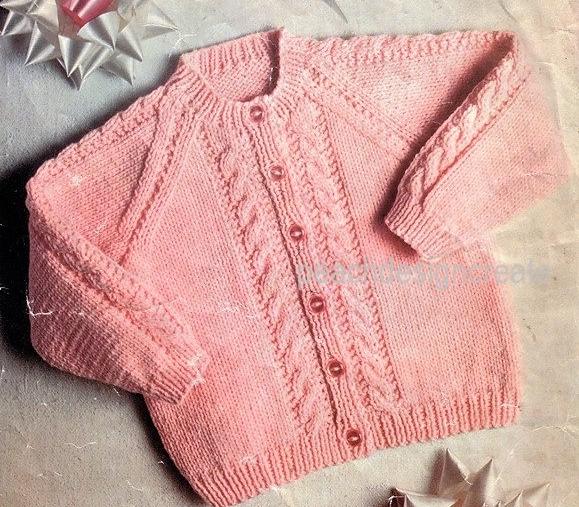 Girls Cable Cardigan Knitting Pattern: Sizes 18-26 in (PDF Digital ...