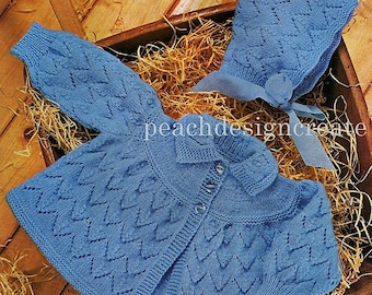 Vintage Baby Knitting Pattern for Dk Double Knit Matinee Coat and ...