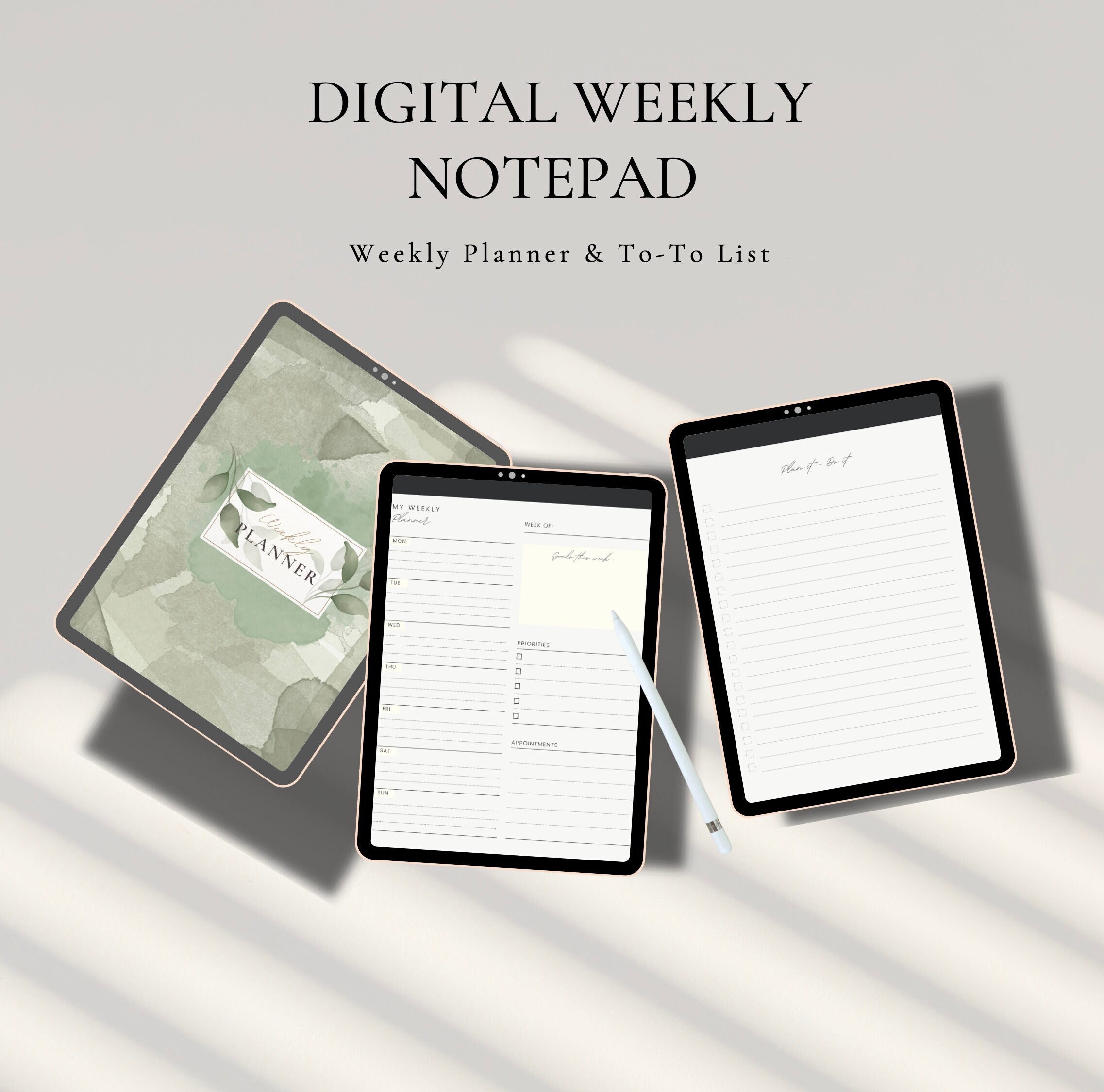 Digital Weekly Planner and to Do List - Etsy