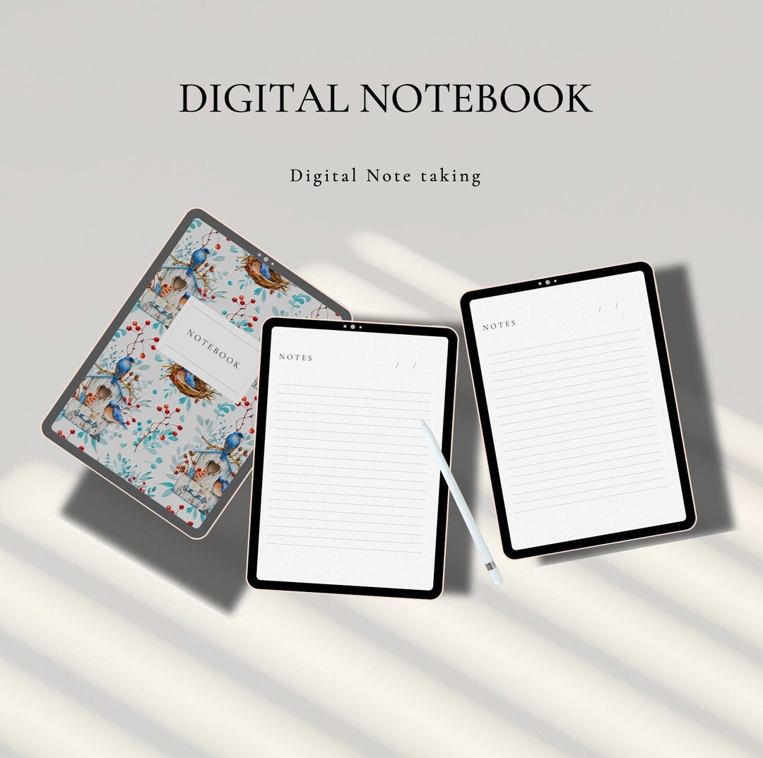 Digital Notebook Winter Bird With Cover - Etsy