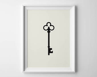 Skeleton key print | Etsy