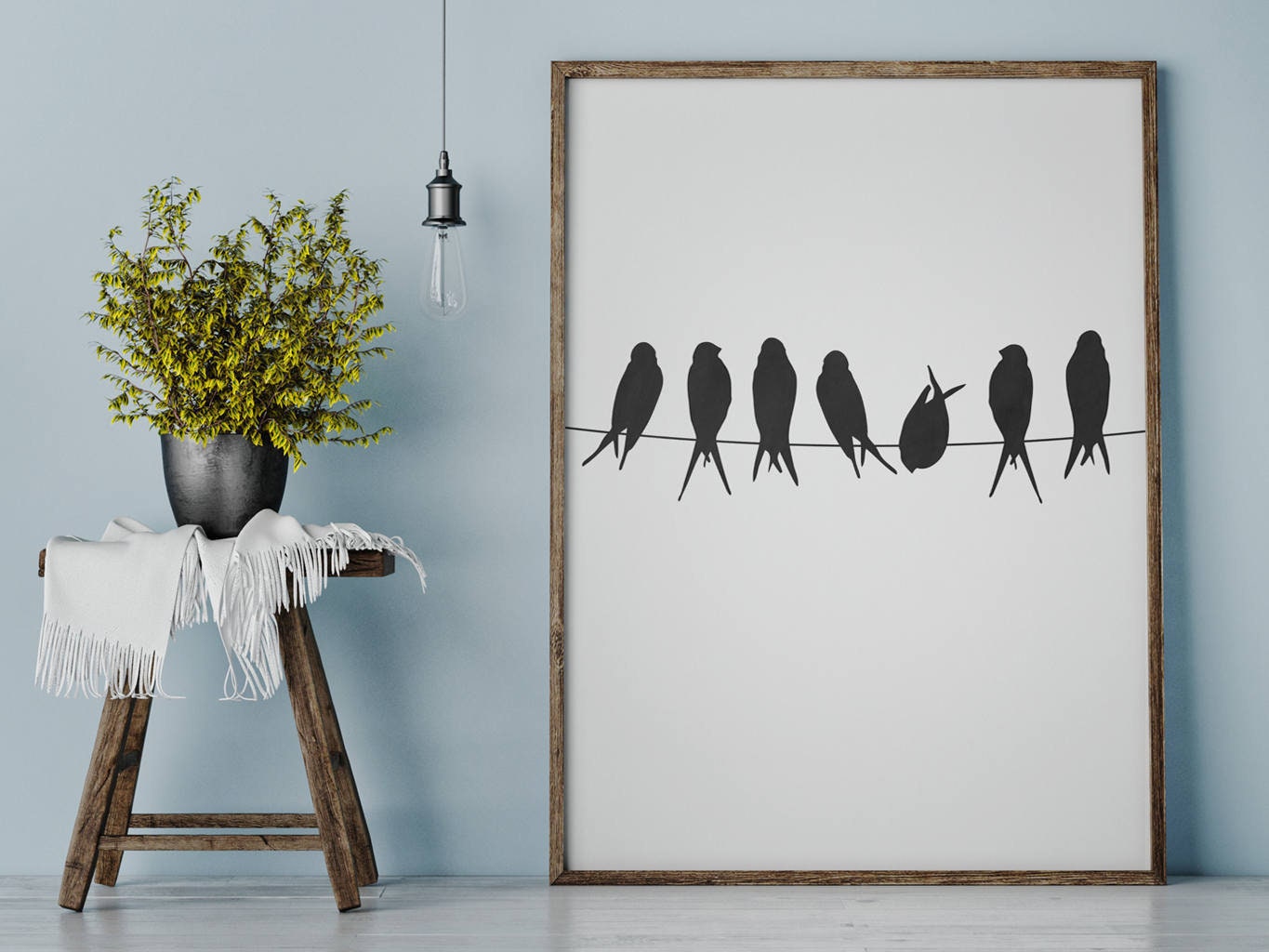 Birds Printable Bird Wall Art Silhouette Minimalist Art | Etsy