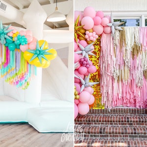 Custom-made Ceiling Streamers | Hanging Fringe, Tassel Backdrops, Party ...