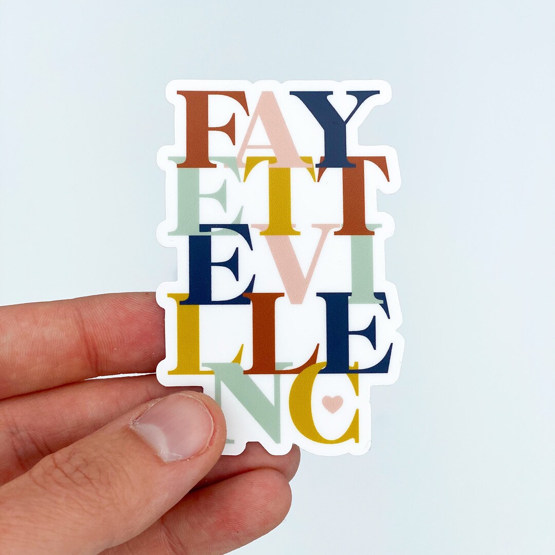 Fayetteville Sticker, Laptop Decal, Fayetteville, NC Typography - Etsy