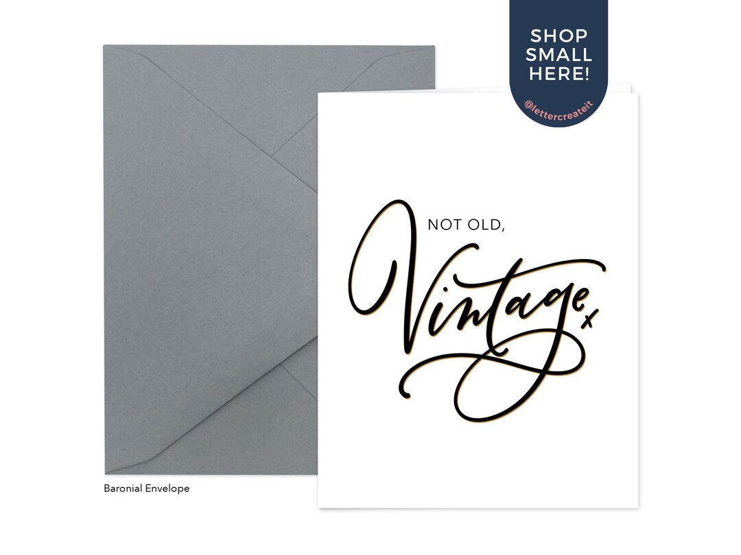 Not Old, Vintage Birthday Card - Blank Inside, Humorous Greeting Card ...