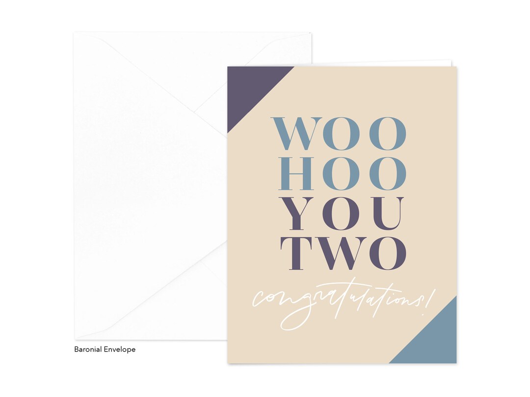 Woo Hoo You Two Congratulations Card Blank Inside - Etsy