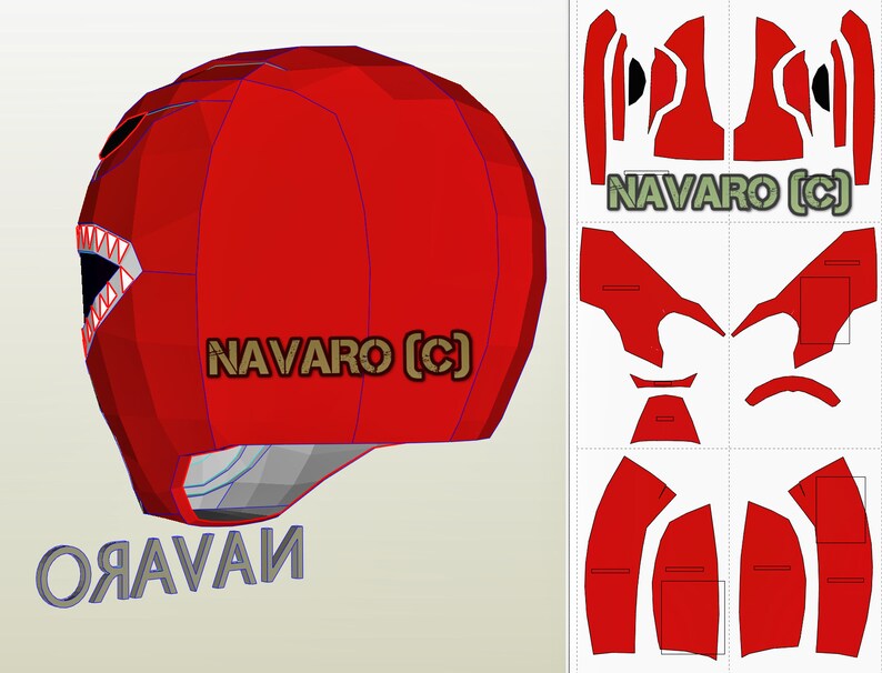 RED RANGER Printable Template Eva Foam Pattern MMPR Power Rangers 