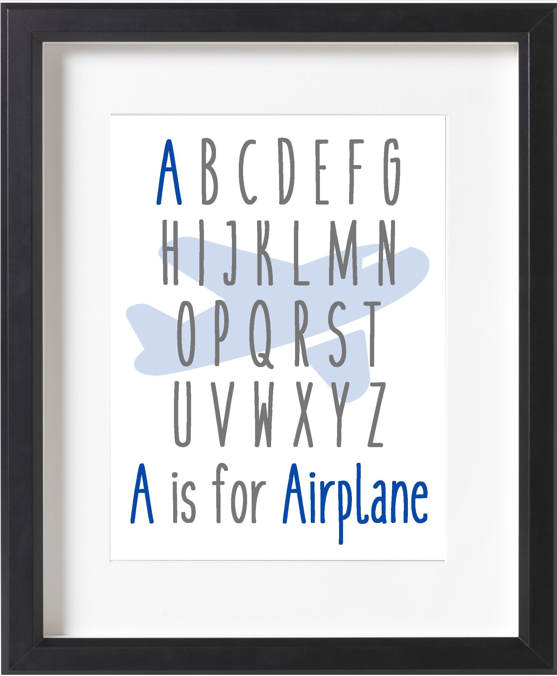 Alphabet Airplane Printable Nursery Wall Art Decor Kids | Etsy