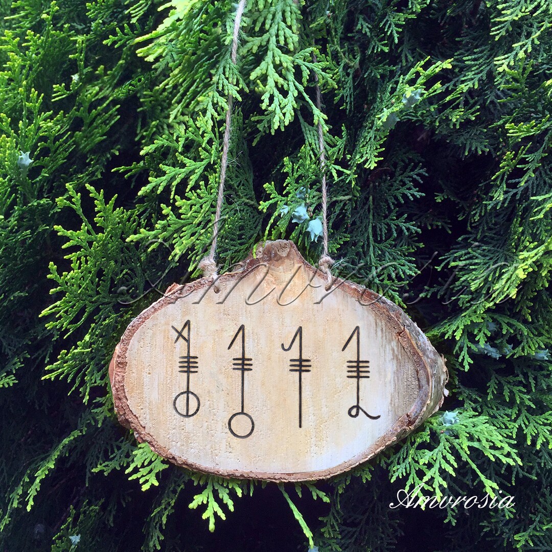 Norse Home Protection Amulet - Sleep Thorn Wood Sign - Viking Runes ...